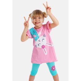 DENOKIDS Kinder Hausanzug "Bunny", Gr. 98, pink, 95% Baumwolle;5% Elasthan, Homewear-Sets, mit Hasen-Print