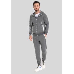 Cipo & Baxx CIPO & BAXX Herren Trainingsanzug "HOMEWEAR", grau, Gr. XL, bedruckt, 80% Baumwolle, 15% Polyester, 5% Elasthan, Sportanz&uuml;ge, mit Allover-Musterung