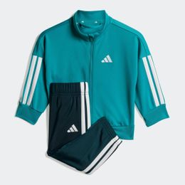 Mädchen Trainingsanzug "I 3S TR TS 205"pure teal, weiß, Gr. 86, adidas Sportswear, Obermaterial: 100% Polyester, Sportanzüge