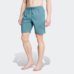 Badeshorts adidas Performance "BB SH 8IN", Herren, Gr. XL, N-Gr, preloved teal, aurora ivy, Obermaterial: 100% Polyester, Badehosen
