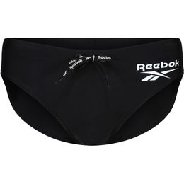 Reebok Damen Badeslip ""Wells"", schwarz, Gr. S, unifarben, Microfaser, Elasthan, Polyamid, Polyester, Badehosen, mit Kordel, mit Logoschriftzug,