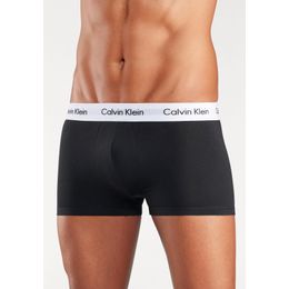 Herren Trunk "Low Rise Trunk 3 PACK", Calvin Klein Underwear, Gr. S, schwarz-wei&szlig;, Obermaterial: 95% Baumwolle, 5% Elasthan, Unterhosen, mit wei&szlig;em