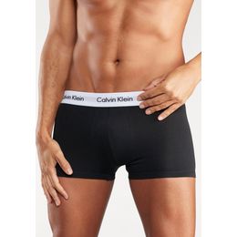 Herren Trunk "Low Rise Trunk 3 PACK", Calvin Klein Underwear, Gr. XL, schwarz, Obermaterial: 95% Baumwolle, 5% Elasthan, Unterhosen, mit weißem