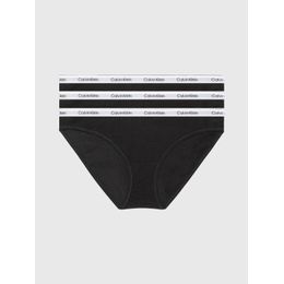 Damen Bikinislip "3 PACK BIKINI (LOW-RISE)", Calvin Klein Underwear, Gr. M, schwarz, Jersey, Obermaterial: 90% Baumwolle, 10% Elasthan, unifarben,