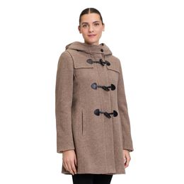 Gil Bret Damen Outdoorjacke "Damen Dufflecoat mit Kapuze", braun, Gr. 42, Obermaterial: 70% Wolle, 20% Polyester, 10% Polyamid. Besatz: 45%