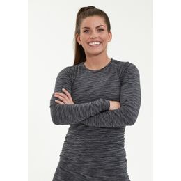 Endurance Damen Langarmshirt "Crina", schwarz, Gr. S, meliert, unifarben, 68% Polyester, 22% Nylon, 10% Elasthan, Shirts, mit atmungsaktivem Material