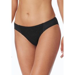 Schiesser Damen Rioslip "Air", Gr. 44, schwarz, Spitze, Obermaterial: 85% Polyamid, 15% Elasthan, Unterhosen, blickdichter Spitzen-Einsatz, weich,