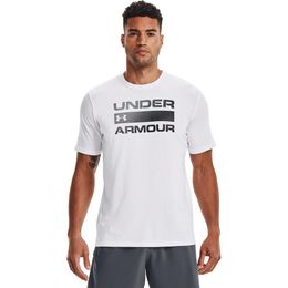 Under Armour Herren T-Shirt "UA TEAM ISSUE WORDMARK SS", schwarz-weiß, Gr. 4XL, Obermaterial: 60% Baumwolle, 40% Polyester, Shirts