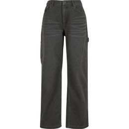 Stoffhose Karl Kani "Karl Kani Karl Kani OG Baggy Workwear Pants", Damen, Gr. L, US-Gr&ouml;&szlig;en, anthrazit, 98% Baumwolle, 2% Elasthan, unifarben, loose fit, Hosen Stoffhose