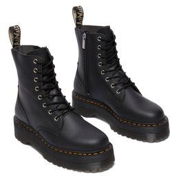 Dr. Martens Damen Schnürboots "Jadon", Gr. 43, schwarz, Lederimitat, Schuhe, Stiefelette, Freizeitschuh mit Plateausohle, 8-Eye-Boot