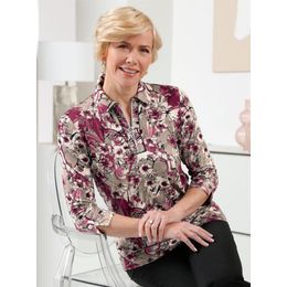 CLASSIC Damen Poloshirt "Poloshirt", bunt, Gr. 48, gebl&uuml;mt, gemustert, mehrfarbig, 95% Viskose, 5% Elasthan, Shirts