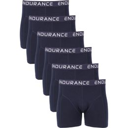 Endurance Herren Boxershorts "Burke", Gr. M, blau, 95% Baumwolle, 5% Elasthan, unifarben, Unterhosen, im praktischen 6er-Pack