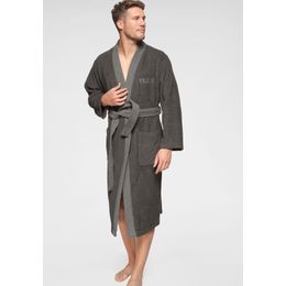 H.I.S. Unisex-Bademantel H.I.S, L:120cm, grau, Walkfrottee, Hausm&auml;ntel, "Hannes, ideal f&uuml;r Sauna & Spa, Hotelbademantel, Morgenmantel", f&uuml;r Damen & Herren,