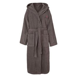 Unisex-Bademantel Kangaroos, L:125cm, grau, Walkfrottee, Hausm&auml;ntel, "Cassidy, f&uuml;r Damen & Herren, Standardl&auml;nge & &Uuml;berl&auml;nge", mit Taschen, M&auml;nner