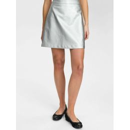 N&uuml;mph N&Uuml;MPH Damen Midirock "N&uuml;mph Metallic skirt NUELLANORA"silber, Gr. 44, Obermaterial: 88% Polyester, 11% Baumwolle, 1% Viskose, R&ouml;cke