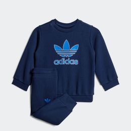 Mädchen Trainingsanzug "CREW SET", blau, Gr. 62, adidas originals, Obermaterial: 70% Baumwolle, 30% Polyester, Sportanzüge