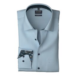 OLYMP Herren Langarmhemd "Luxor modern fit", blau, Gr. 39, Web, Obermaterial: 100% Baumwolle, Hemden, modern fit, New Kentkragen, Business Hemd,