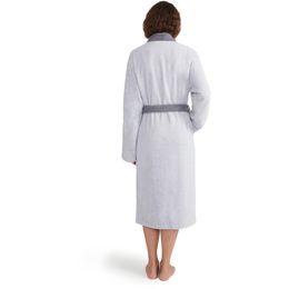 M&ouml;ve Unisex-Bademantel M&Ouml;VE, L:130cm, silber, Walkfrottier, Hausm&auml;ntel, "Superwuschel Kimono mit Blende", ideal f&uuml;r Sauna & Spa, Hotelbademantel