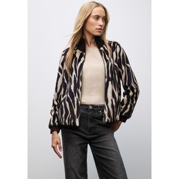 Street One Damen Blousondeep roast braun, Gr. 36, animal-print, Web, Obermaterial: 100% Polyester. Futter: 100% Polyester, Jacken, Fake Fur Zebra