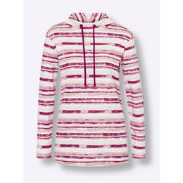Classic Basics Damen Langarmshirt "Langarm-Shirt", beige, Gr. 52, gemustert, gestreift, mehrfarbig, 100% Baumwolle, Shirts
