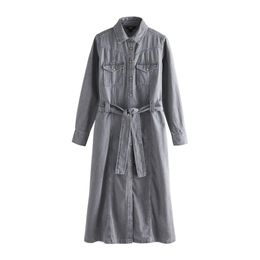 next Kleid Damen Gr&ouml;&szlig;e 42 grey denim Winterkleid
