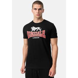 Lonsdale T-Shirt 'Cromane' Herren Gr&ouml;&szlig;e XL hellgrau / knallrot / schwarz