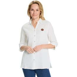 Damen Longbluse in Musselin-Qualit&auml;t wei&szlig;, Gr&ouml;&szlig;e 38