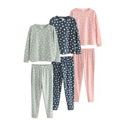 next Pyjama Damen Gr&ouml;&szlig;e XXL creme / dunkelblau / pastellgr&uuml;n / rosa Winterkleid