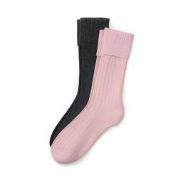 Tchibo - 2 Paar Premium-Socken mit Rippstruktur - Damen - Gr. 39-42 - dunkelgrau