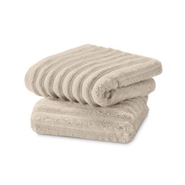 Tchibo - 2 Premium-Handt&uuml;cher mit Wellenstruktur im Set - beige