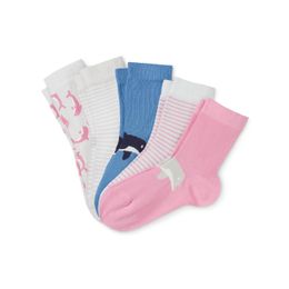 Tchibo - 5 Paar Socken - M&auml;dchen - Gr. 35-38 - wei&szlig;/gestreift