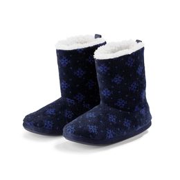 Tchibo - Hausschuh-Stiefel - Damen - Gr. 38-39 - wei&szlig;/print