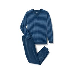 Tchibo - Nicki-Pyjama - Herren - Gr. M - dunkelblau/gestreift