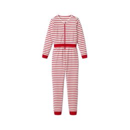 Tchibo - Onesie-Pyjama aus Bio-Baumwolle - Herren - Gr. 146/152 - wei&szlig;/gestreift