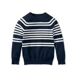 Tchibo - Feinstrickpullover - M&auml;dchen - Gr. 134/140 - wei&szlig;/gestreift
