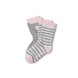 Tchibo - 2 Paar Thermosocken - Baby - Gr. 23-26 - wei&szlig;/gestreift