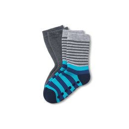 Tchibo - 2 Paar Thermosocken - Baby - Gr. 23-26 - dunkelblau/gestreift