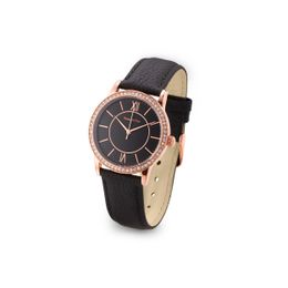 Tchibo - Damenuhr mit Lederarmband - schwarz