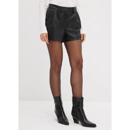 bonprix Kurze Lederimitat-Shorts, schwarz, Gr.46, Kurze Lederimitat-Shorts mit seitlichen TaschenLederimitat