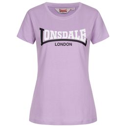 Lonsdale Shirt 'Achnavast' Damen Gr&ouml;&szlig;e L lila / schwarz / wei&szlig;