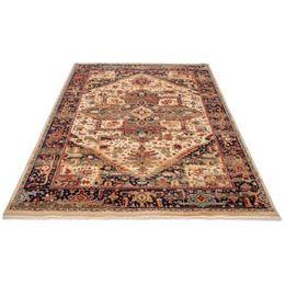 Wollteppich Theko "Saharna 2886" Gr. 7, beige, B:250cm H:10mm L:350cm, Wolle, Teppiche, Fransenteppich, reine Wolle, Orient-Optik, mit Fransen