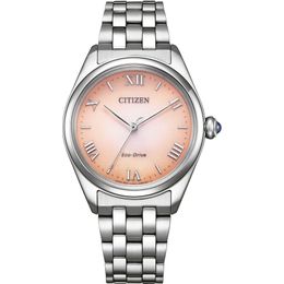 Solaruhr Citizen, silber (silberfarben, rosa), Armbanduhren, Damen, Armbanduhr, Damenuhr, Edelstahlarmband, analog