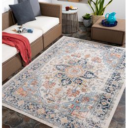 Teppich LIVABLISS "ARVADA", wei&szlig;, B:200cm H:6mm L:275cm, Kunstfaser, Teppiche, Teppich, In- & Outdoor Boho-Teppich, Vintage-Look, f&uuml;r Terrasse, Balkon, K&uuml;che