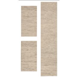 Bettumrandung Theko "Taza Royal" Gr. 14, beige (natur meliert), H:24mm, Obermaterial: 100% Wolle, Bettumrandungen, L&auml;ufer-Set, echter Berber aus Marokko, reine Schurwolle, handgekn&uuml;pft