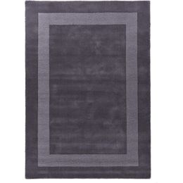 Wollteppich Theko "USEDOM 8301", grau (dunkelgrau), B:60cm H:11mm L:90cm, Wolle, Teppiche, Uni Farben, reine Wolle, handgetuftet, mit Bord&uuml;re
