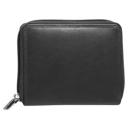 Geldb&ouml;rse Bodenschatz, Herren, schwarz, Leder, beschichtet, leicht gl&auml;nzend, Kleinlederwaren, echt Leder