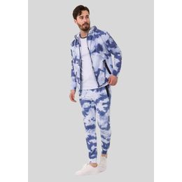 Cipo & Baxx Trainingsanzug CIPO & BAXX "HOMEWEAR", Herren, Gr. XL, blau, 80% Baumwolle, 15% Polyester, 5% Elasthan, bedruckt, Sportanzüge Trainingsanzug, mit Allover-Musterung