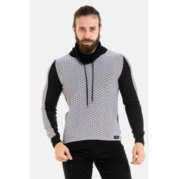 Cipo & Baxx Rundhalspullover CIPO & BAXX "Pullover", Herren, Gr. L, schwarz, 50% Baumwolle, 50% Polyacryl, gestreift, regular fit, Rundhals, Pullover Rundhalspullover, im modernen Look, CP264
