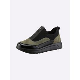Slipper Remonte, Damen, Gr. 41, gr&uuml;n (schwarz, schilf), Synthetik, Textil, Schuhe Slipper