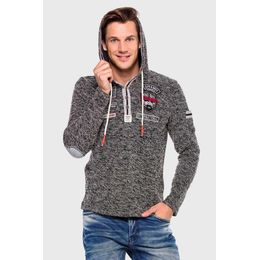Cipo & Baxx Kapuzenpullover CIPO & BAXX "Kapuzenpullover", Herren, Gr. M, grau (anthrazit), 44% Baumwolle, 41% Polyester, 15% Polyacryl, unifarben, regular fit, Pullover Kapuzenpullover, mit modischen Details